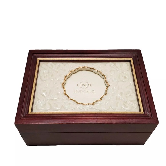 Lenox | Other | Lenox Jewelry Music Box Porcelain Frame Keepsake Cherry ...